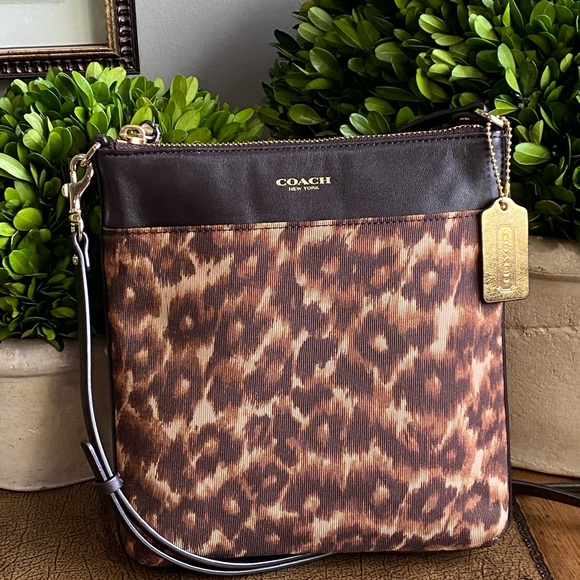 Coach | Bags | Coach Euc Madison Ocelot Leopard North South Swingpack ...